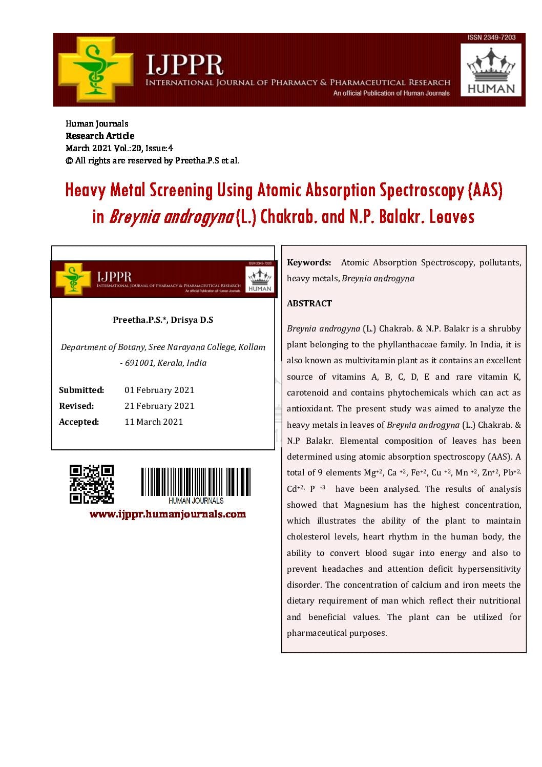 10.Preetha.P.S.-Drisya-D.S-pdf | IJPPR